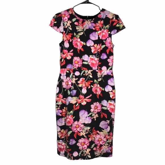 Betsey Johnson | Dresses | Betsey Johnson Dress Black Floral Print ...